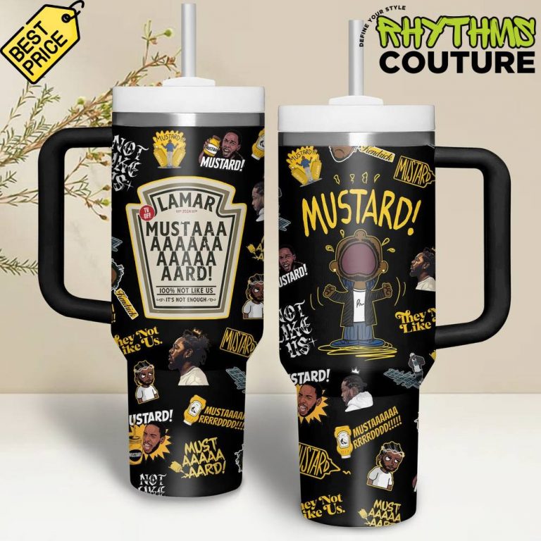 Kendrick Lamar Mustard Black Stanley Tumbler - Rhythmscouture