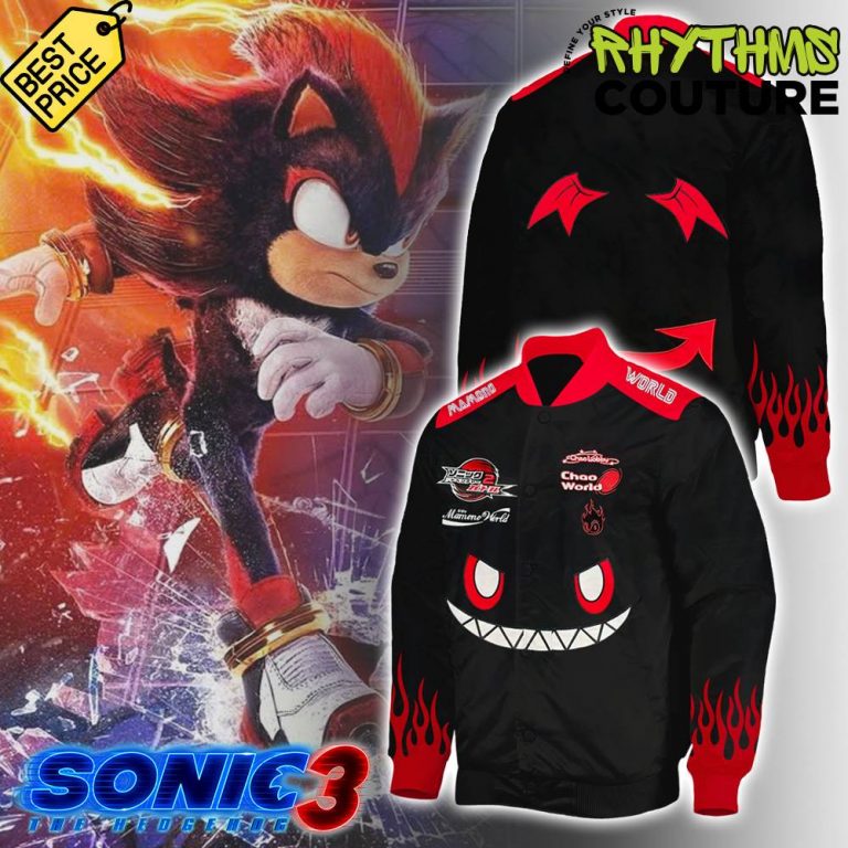 Sonic the Hedgehog Limited Edition Black Bomber Jacket - Rhythmscouture