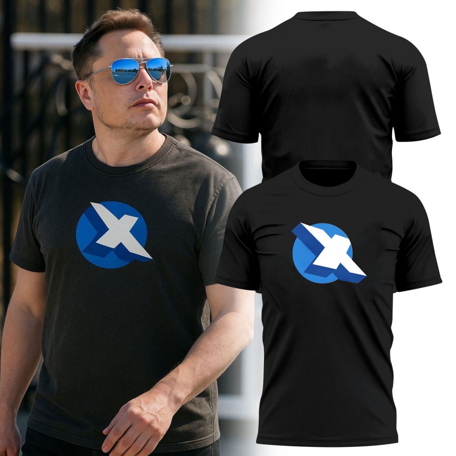 Elon Musk Wearing Retro X.com Logo 2025 Tee - Rhythmscouture